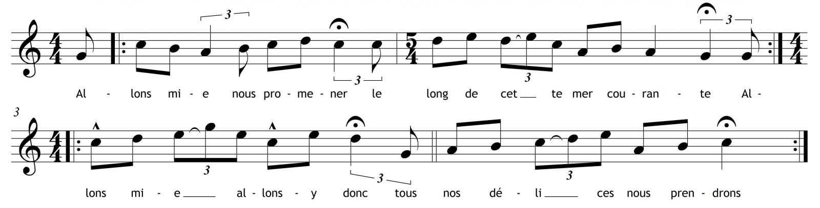 Chanson: "Allons belle nous promener" - Les ressources - Infrasons